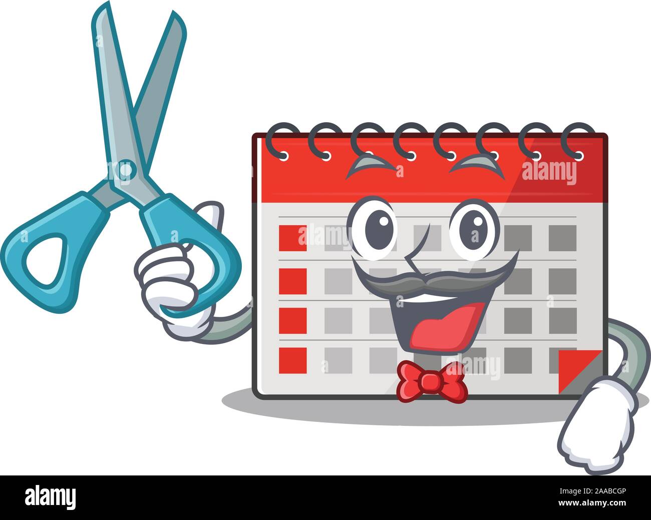 Calendar cartoon with in barber happy character Stock Vector Image ...