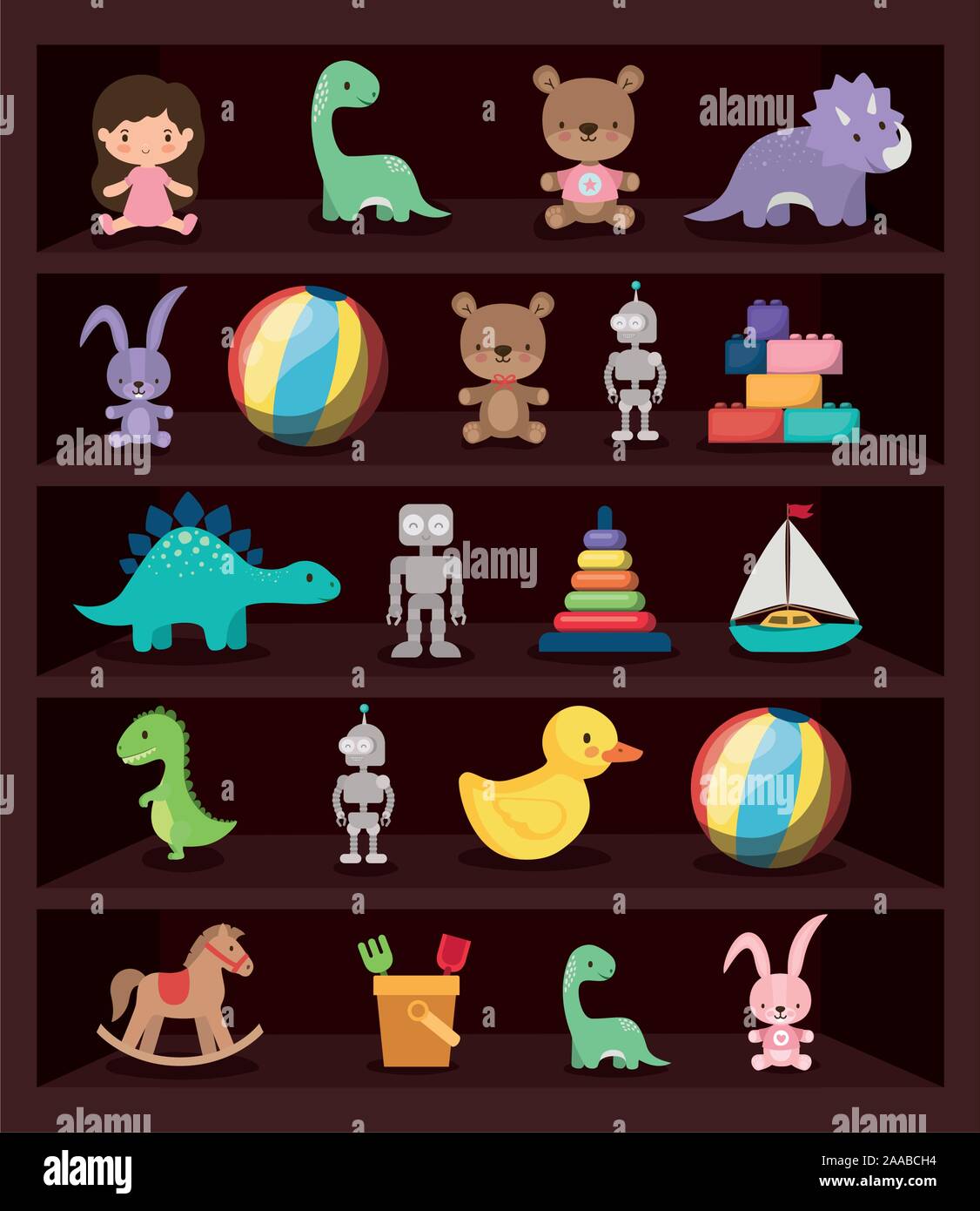 Isolated variety of toys vector design Stock Vector Image & Art - Alamy