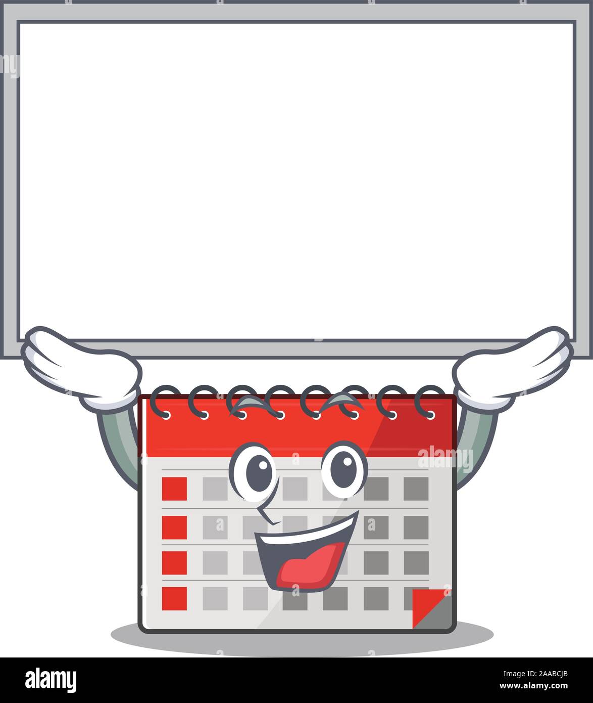 Calendar cartoon with in up board happy character Stock Vector Image ...