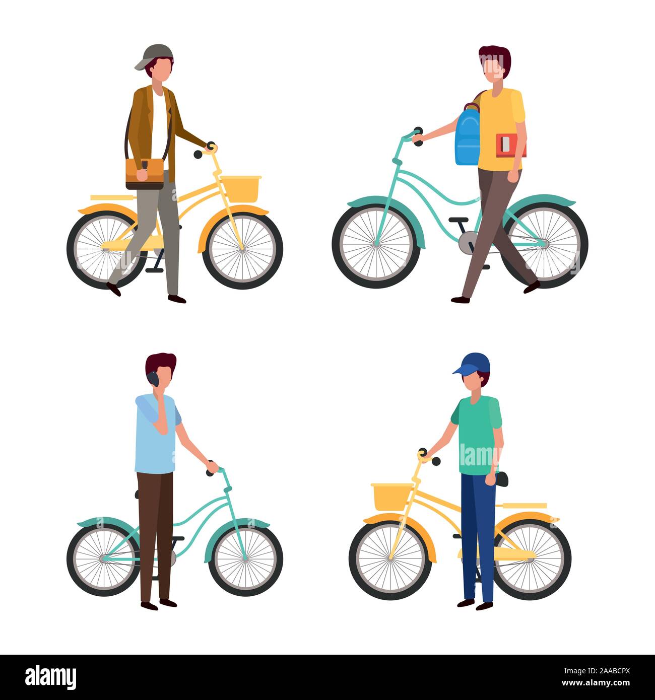Men with bikes vector design Stock Vector Image & Art - Alamy