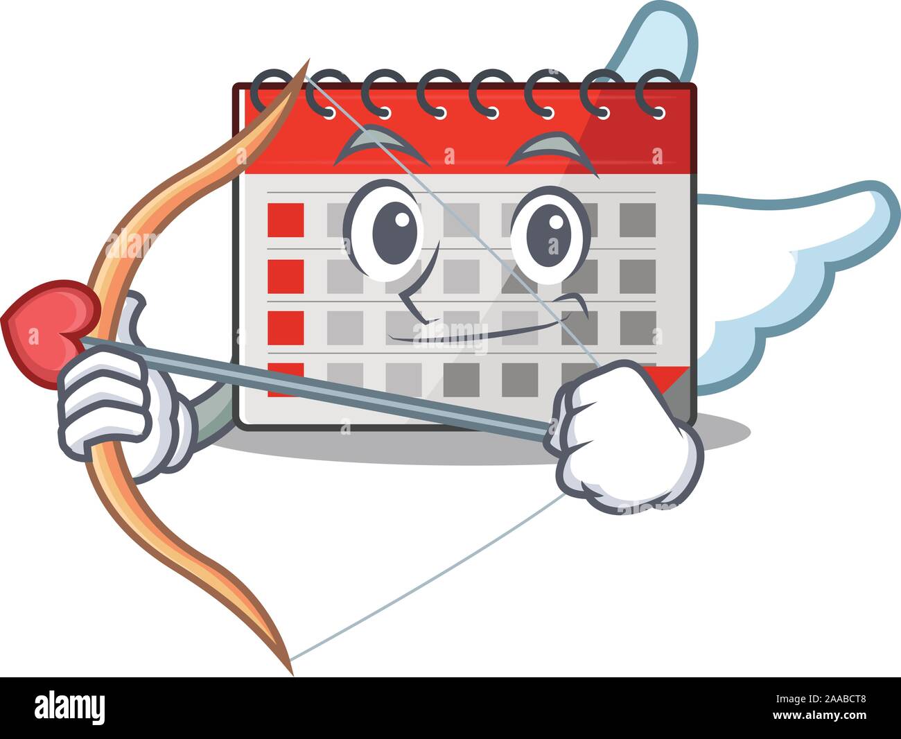 Calendar cartoon with in cupid happy character Stock Vector Image & Art ...