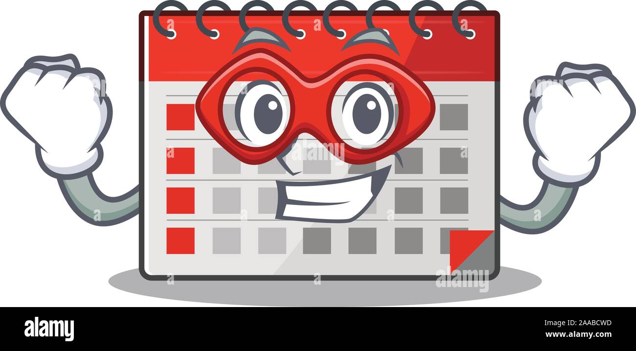 Character calendar isolated with in cartoon super hero Stock Vector ...