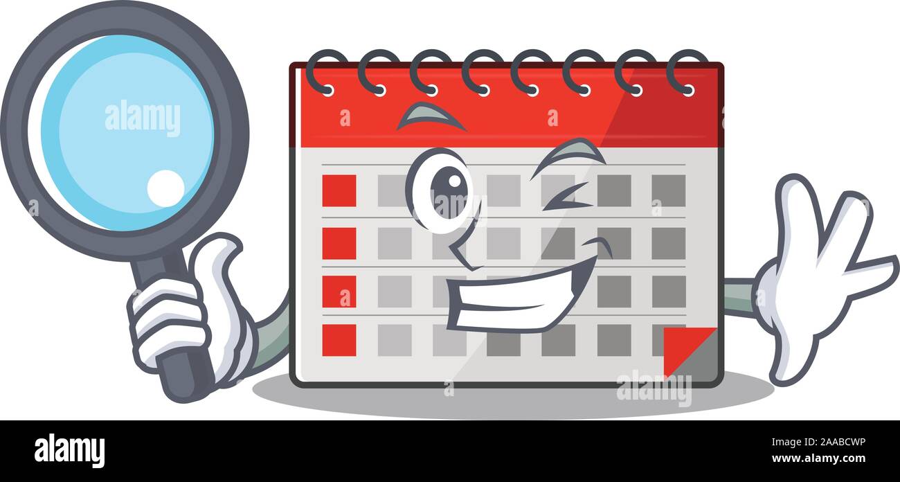 Character calendar isolated with in cartoon detective Stock Vector ...