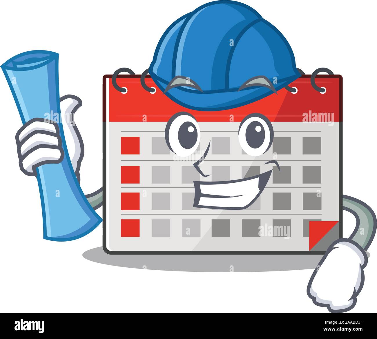 Character calendar isolated with in cartoon architect Stock Vector ...