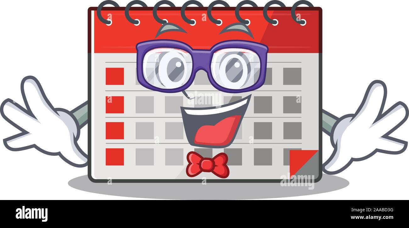 Character calendar isolated with in cartoon geek Stock Vector Image ...