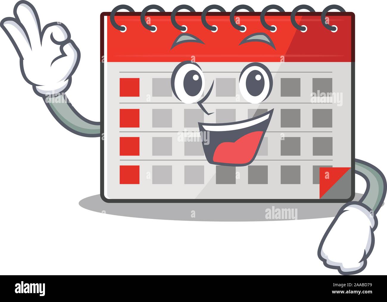 Character calendar isolated with in cartoon okay Stock Vector Image ...