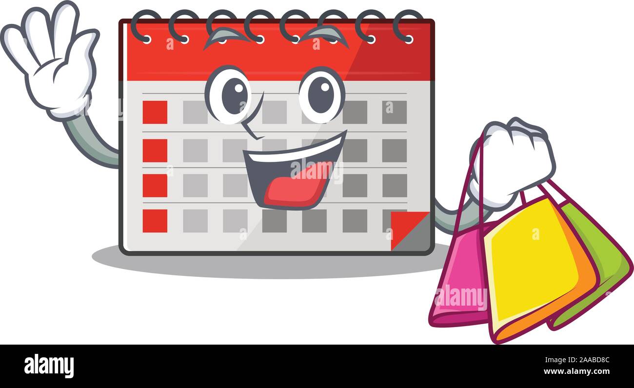 Character calendar isolated with in cartoon shopping Stock Vector Image ...