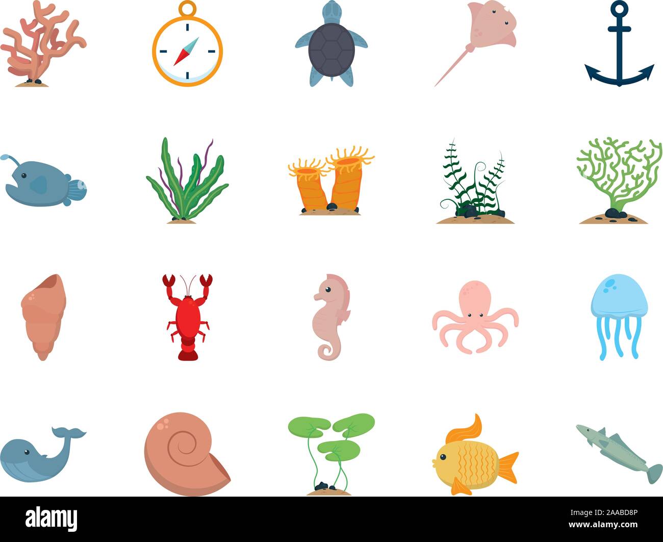 Isolated sea icon set vector design Stock Vector Image & Art - Alamy