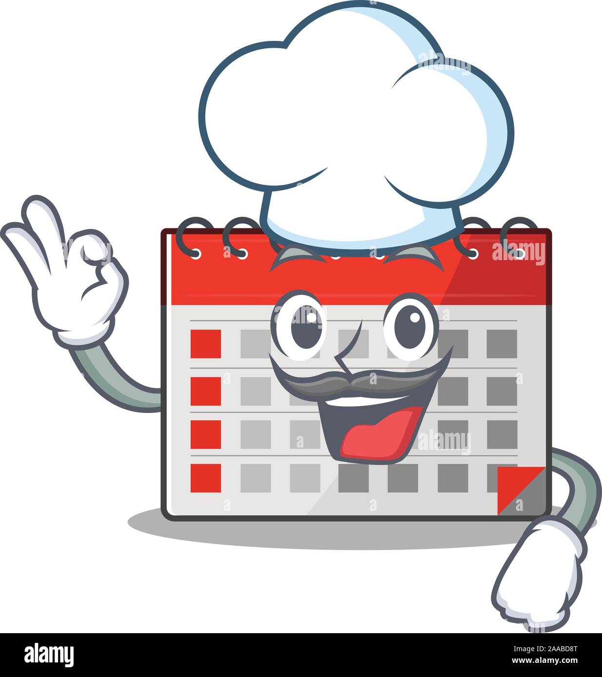 Character calendar isolated with in cartoon chef Stock Vector Image ...