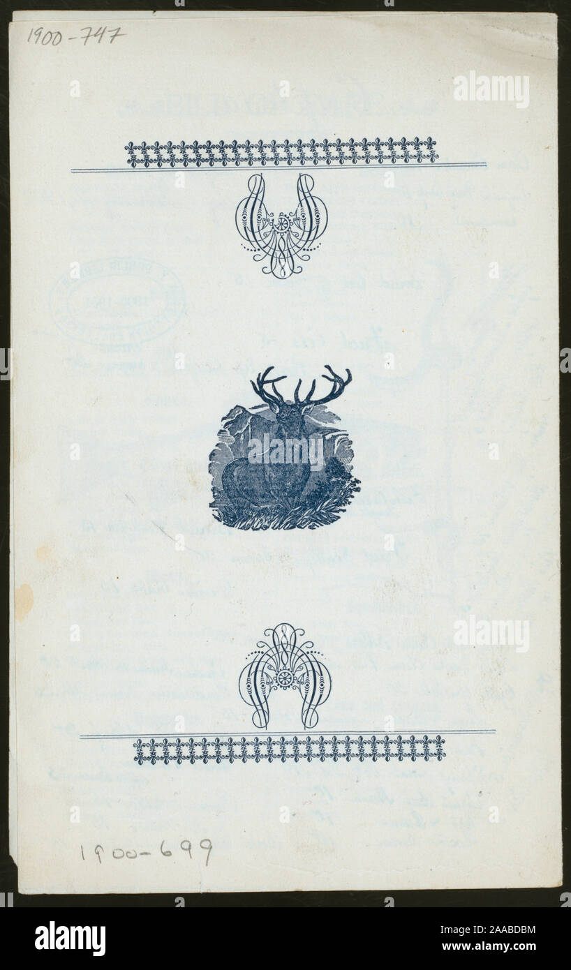 ONE PAGE ILLUSTRATED & HAS SPECIALS OF THE DAY IN SCRIPT; DAILY BILL OF ...