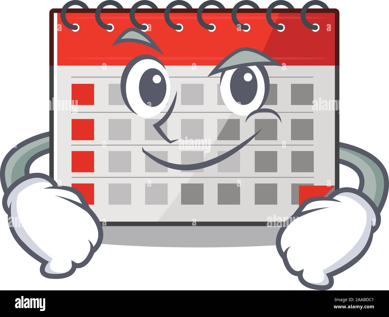 Character calendar isolated with in cartoon smirking Stock Vector Image ...