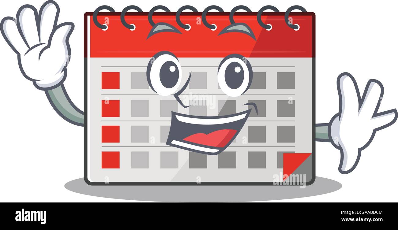 Character calendar isolated with in cartoon waving Stock Vector Image ...
