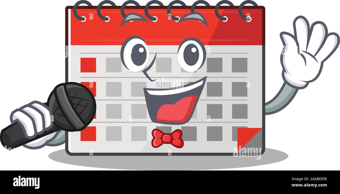 Calendar cartoon with in mascot shape singing Stock Vector Image & Art ...