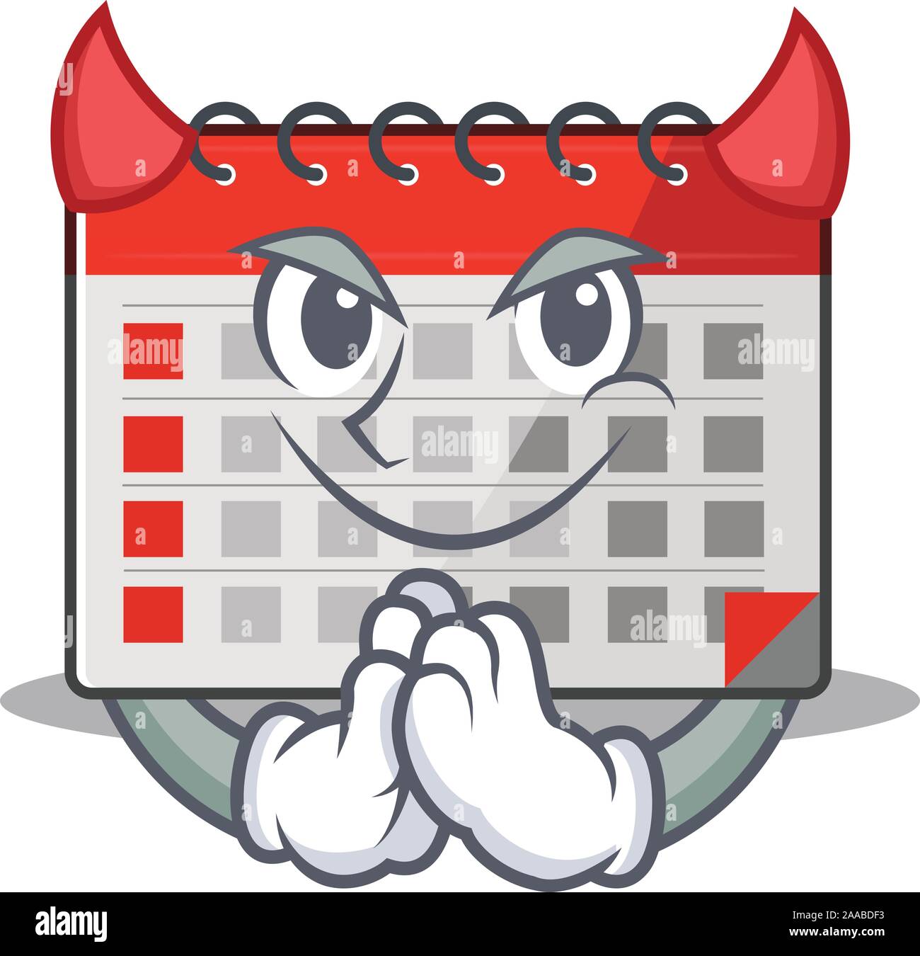 Calendar cartoon with in mascot shape devil Stock Vector Image & Art ...
