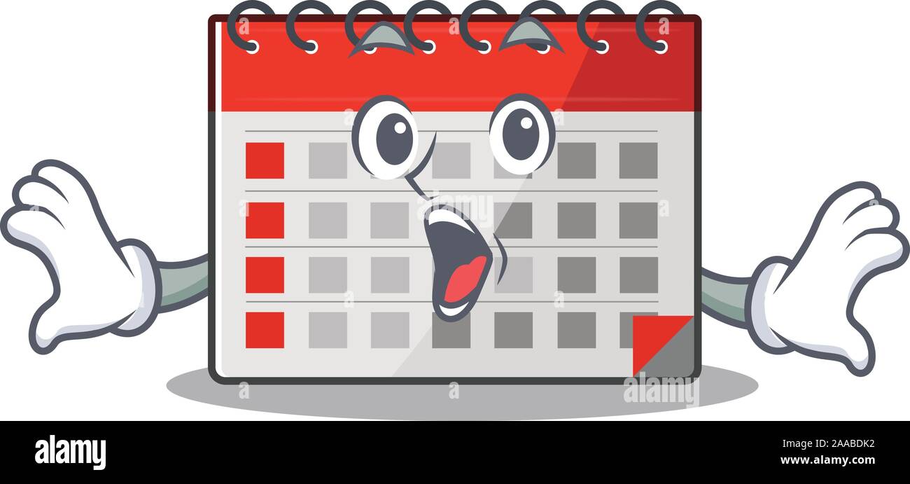 Calendar cartoon with in mascot shape surprised Stock Vector Image ...