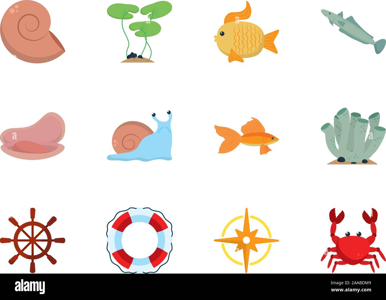 Isolated sea icon set vector design Stock Vector Image & Art - Alamy