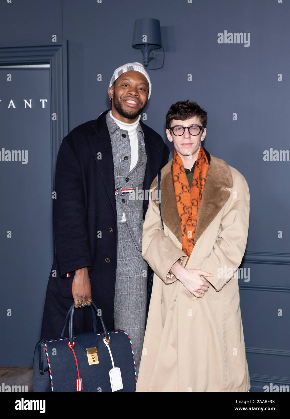 Brooklyn, United States. 19th Nov, 2019. Jeremy O. Harris (L) and Ben ...