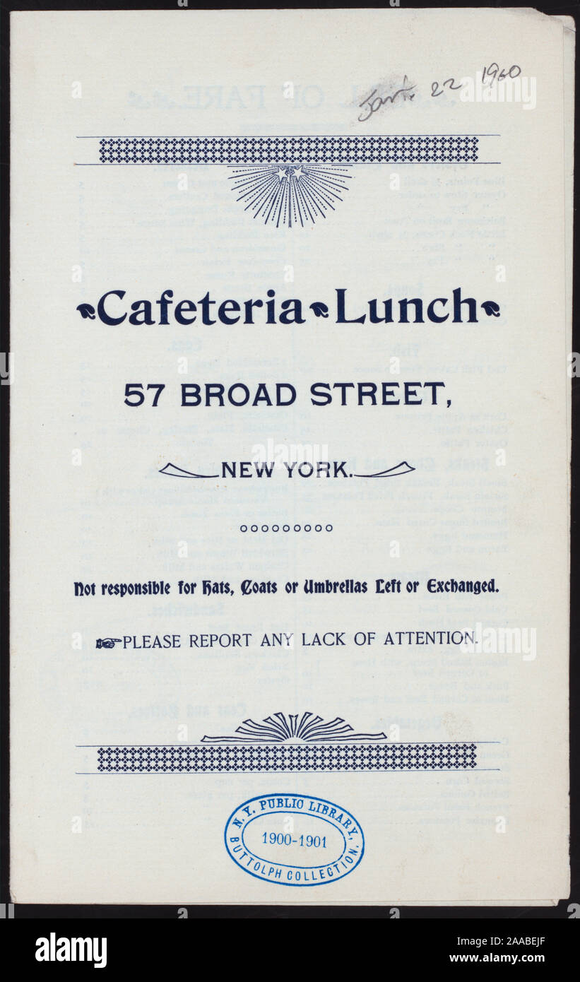 Early 1900s cafeteria hi-res stock photography and images - Alamy