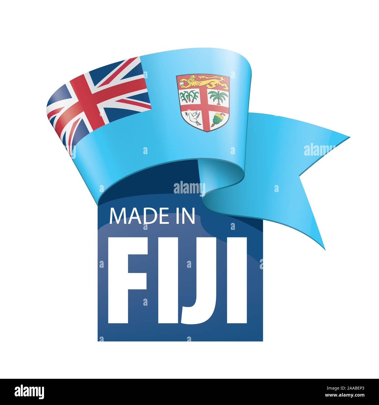 Fiji flag, vector illustration on a white background Stock Vector Image ...