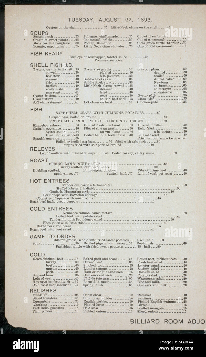 REPORTS OF INATTENTION OF THE WAITERS WILL BE THANKFULLY RECEIVED AT 