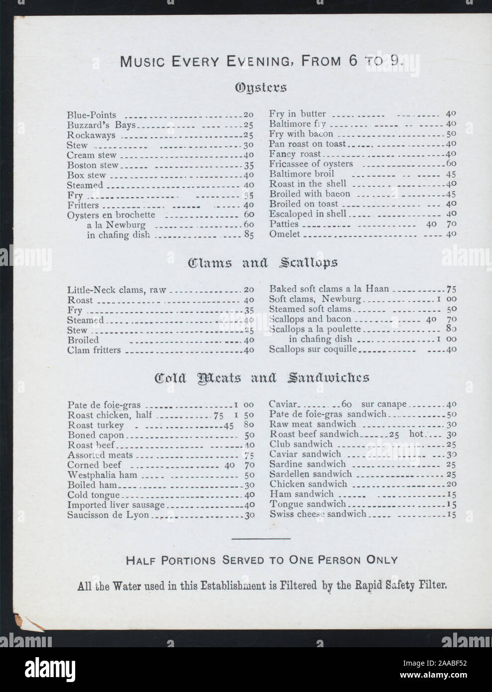 PRICED MENU; ILLUSTRATION OF PARK ROW BUILDING; DAILY MENU [held by ...