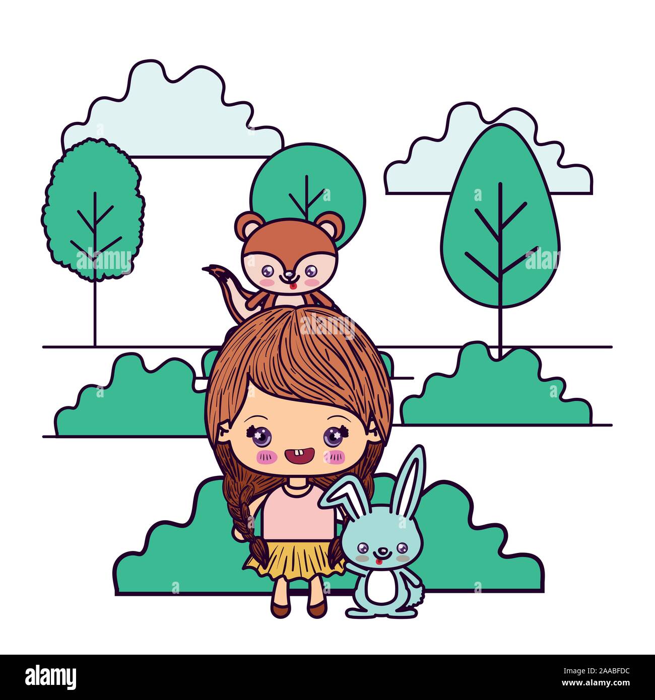 Kawaii girl cartoon vector design Stock Vector Image & Art - Alamy