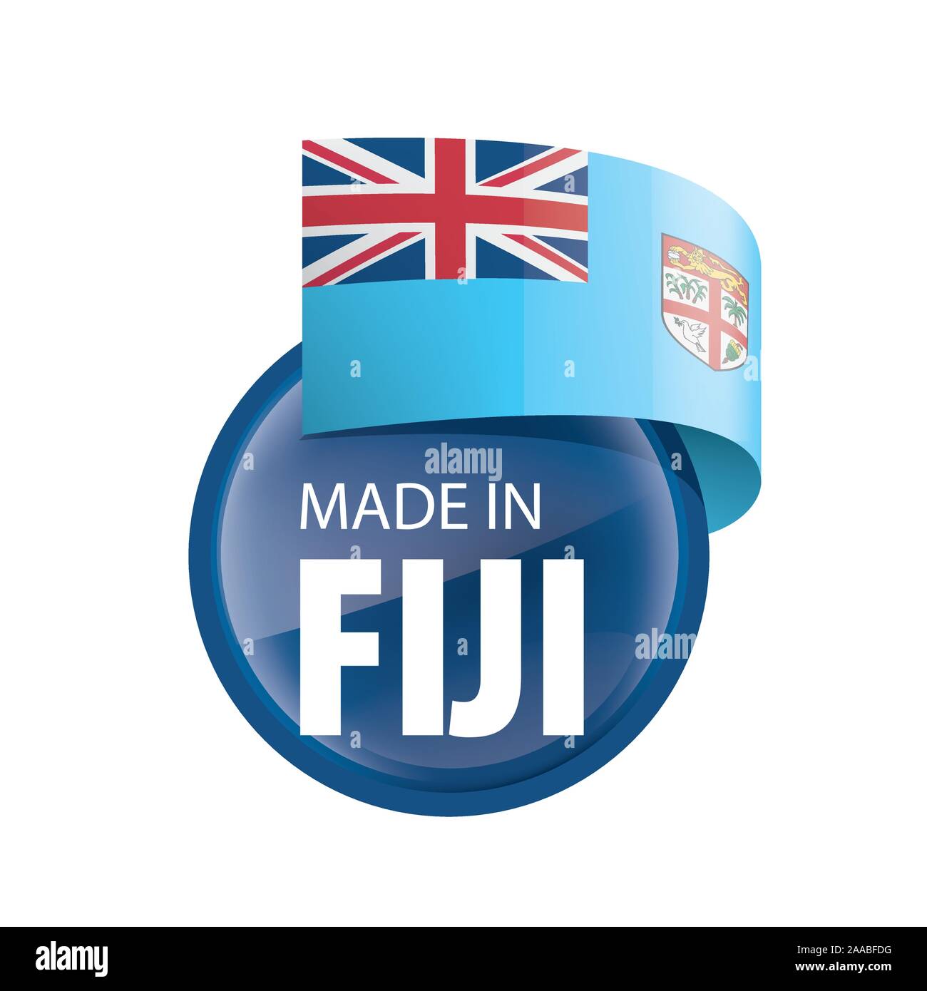 Fiji flag, vector illustration on a white background Stock Vector Image ...