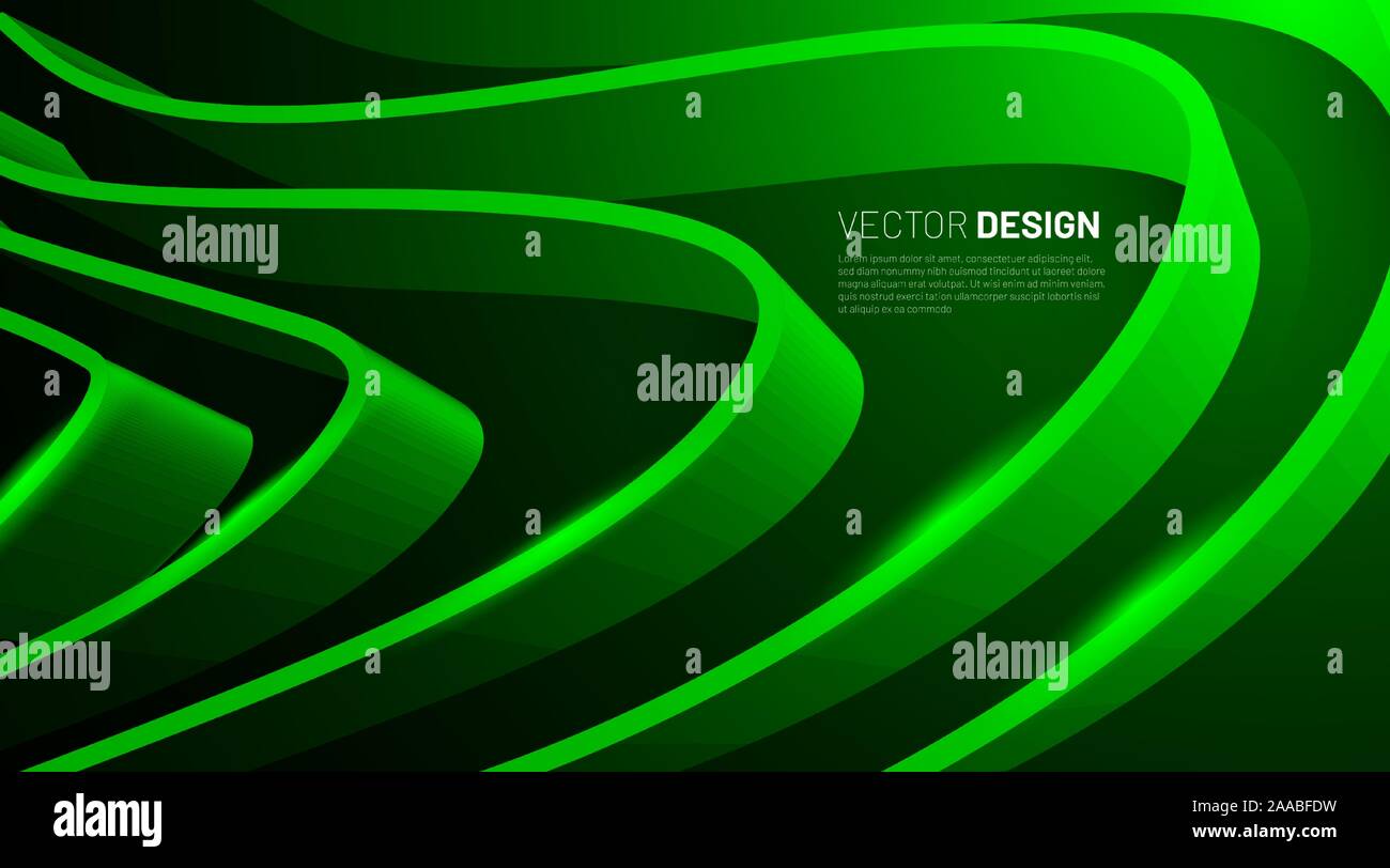 Green Ribbon Abstract background. Graphics for business presentations ...