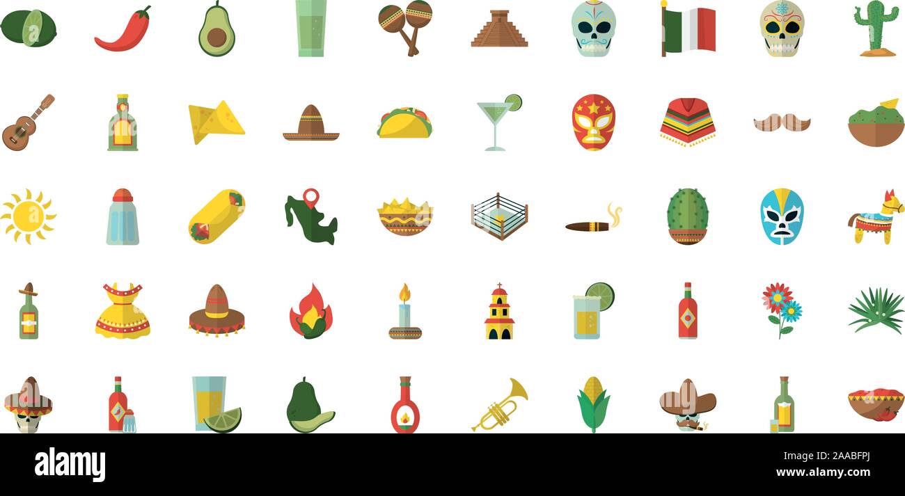 Isolated mexican icon set vector design Stock Vector Image & Art - Alamy