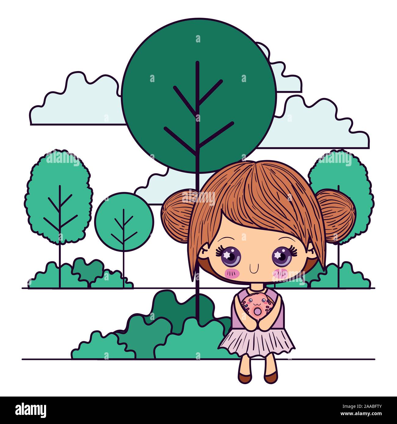 Kawaii girl cartoon vector design Stock Vector Image & Art - Alamy