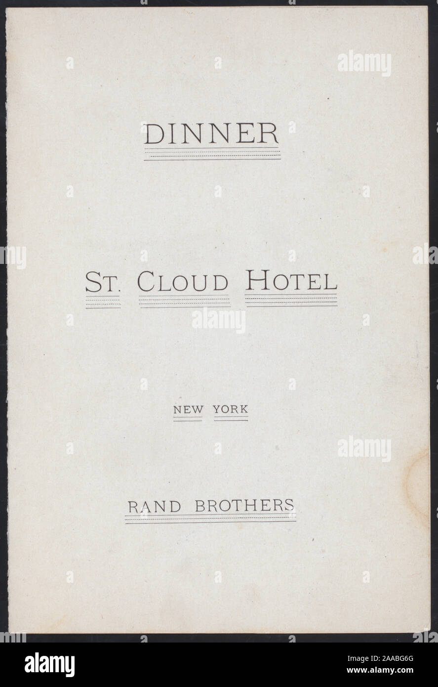 SEVERAL TYPEFACES USED; WINE LIST; DAILY MENU [held by] RAND BROTHERS ...