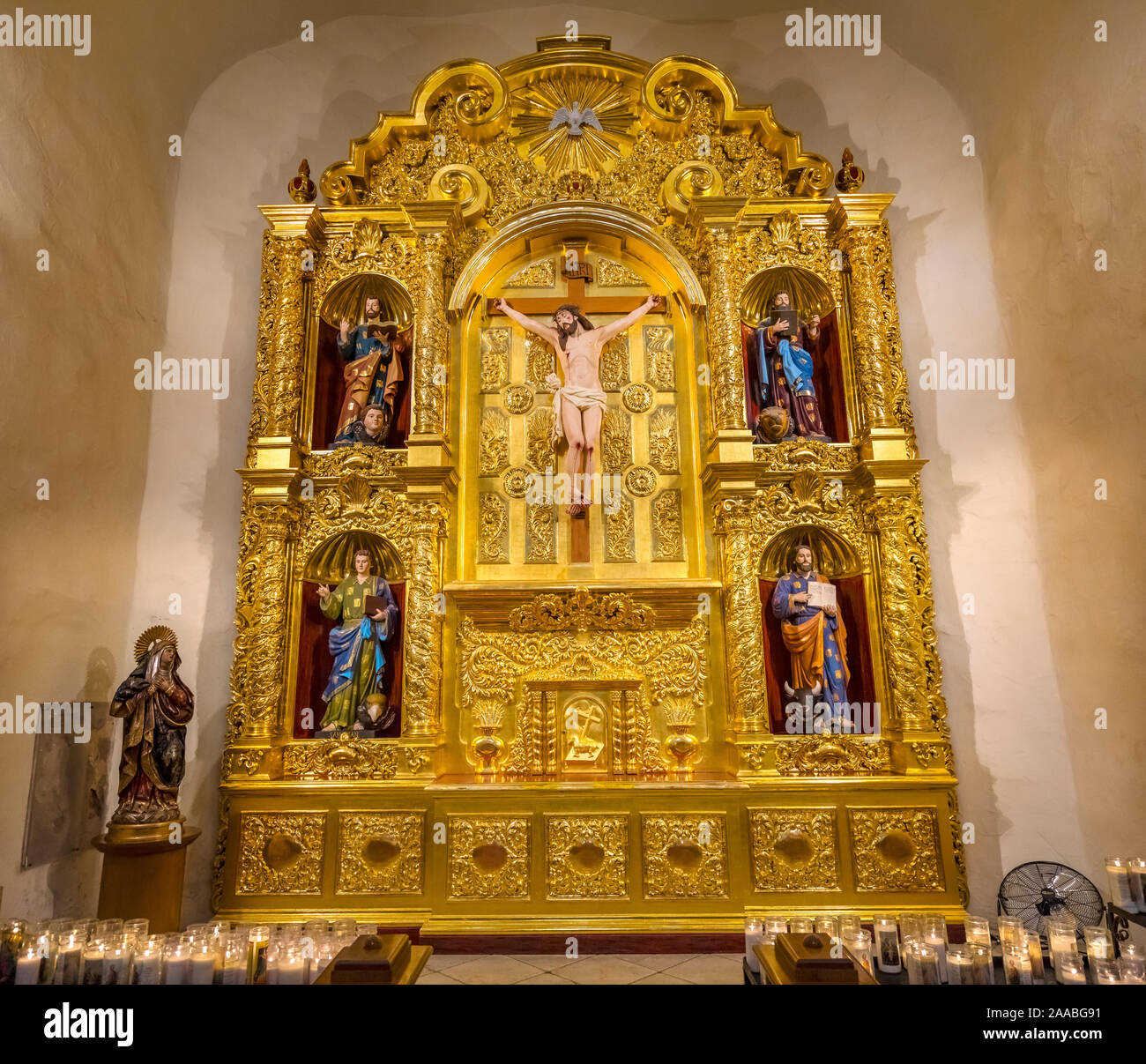 Golden Basilica Altar Candles Jesus Christ Crucifixion Mark, Matthew ...