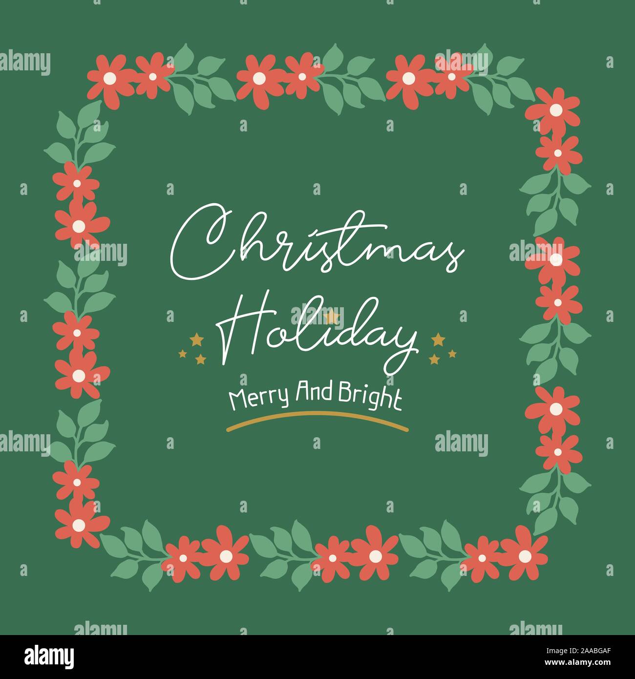 Card christmas holiday, with abstract orange flower frame. Vector Stock ...