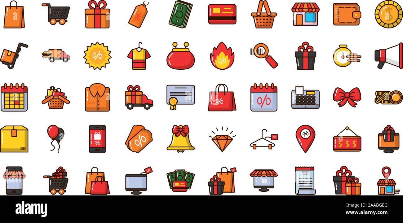 bundle of commercial set icons Stock Vector Image & Art - Alamy