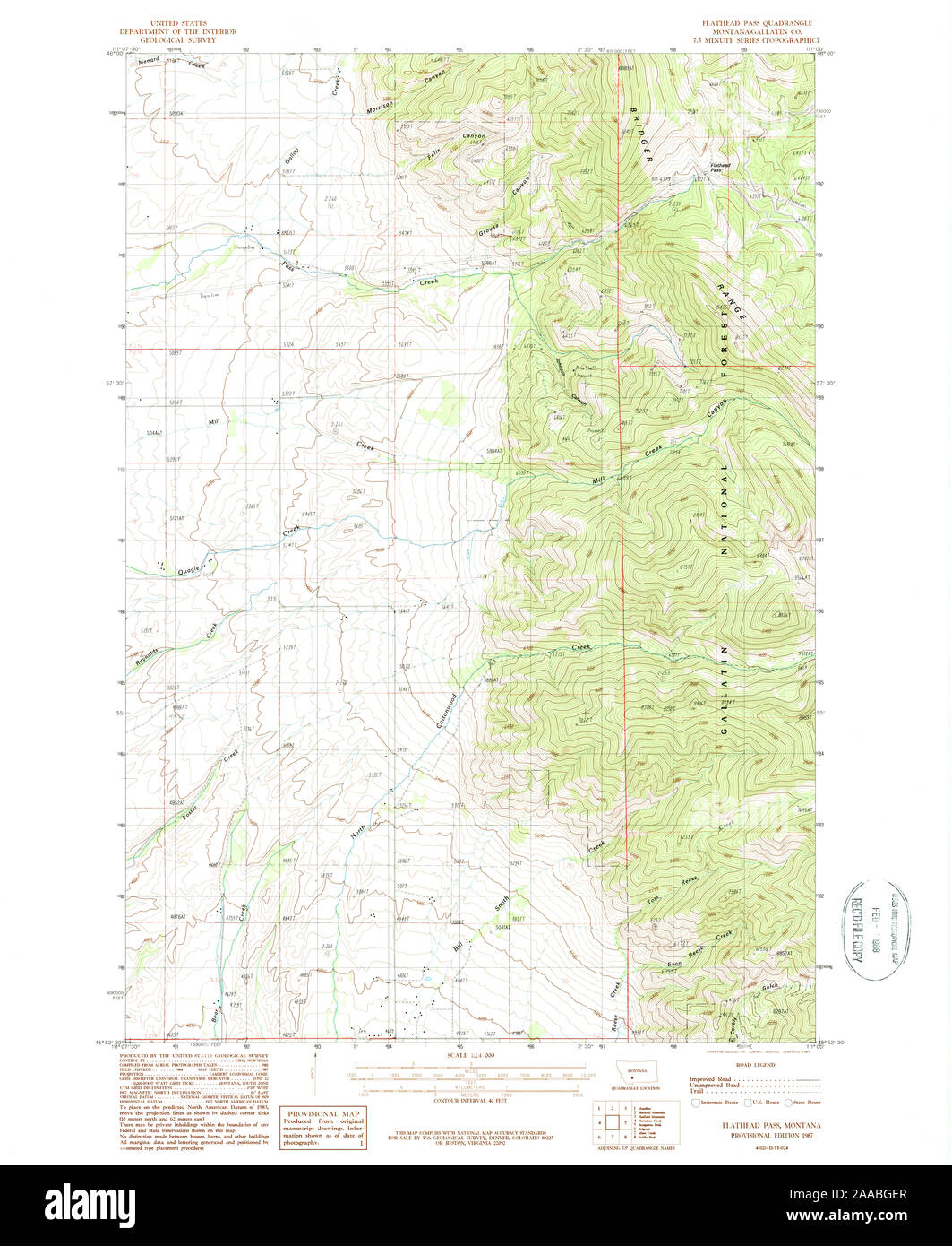 USGS TOPO Map Montana MT Flathead Pass 263805 1987 24000 Restoration ...