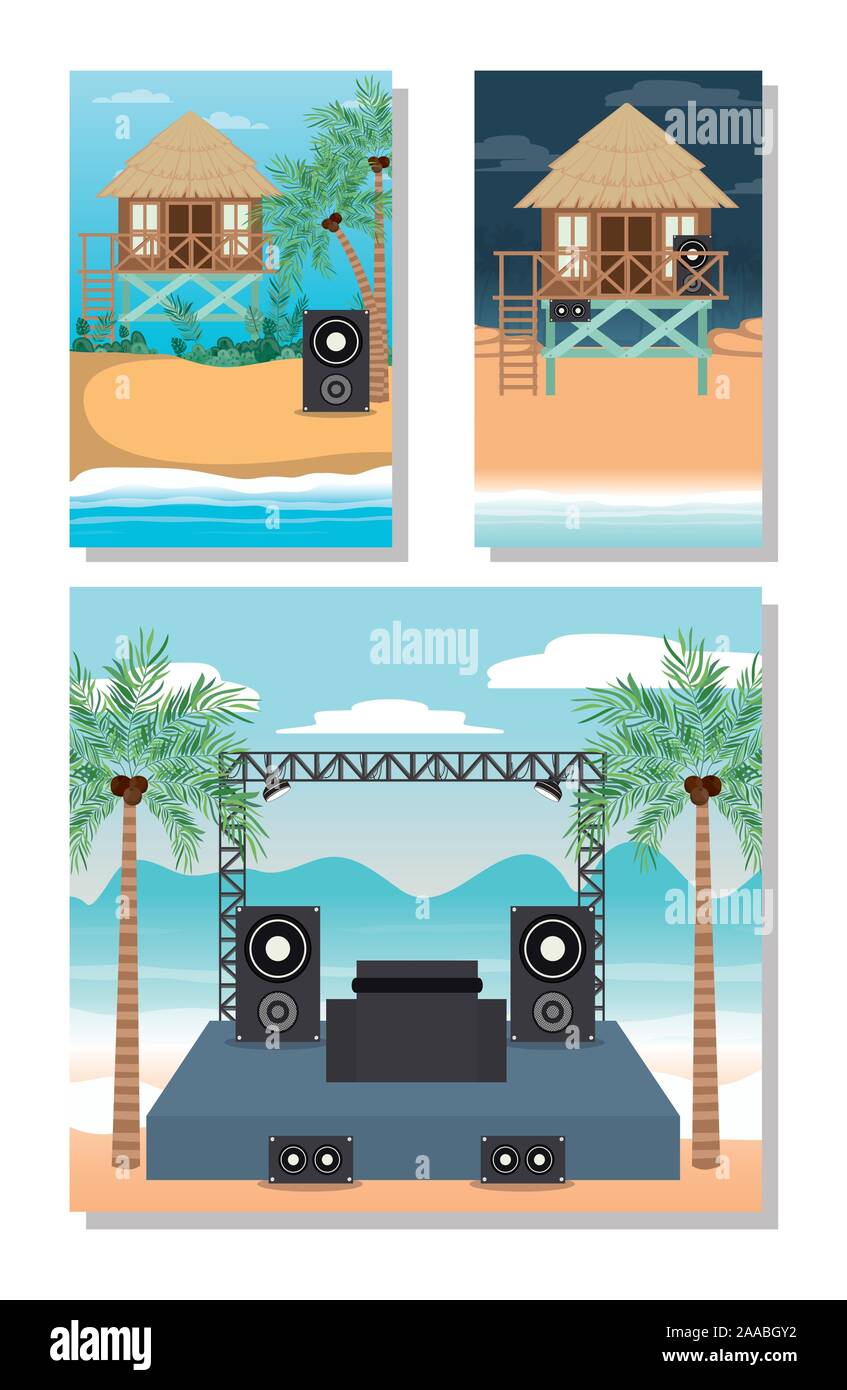 Summer concert stage Stock Vector Images - Alamy