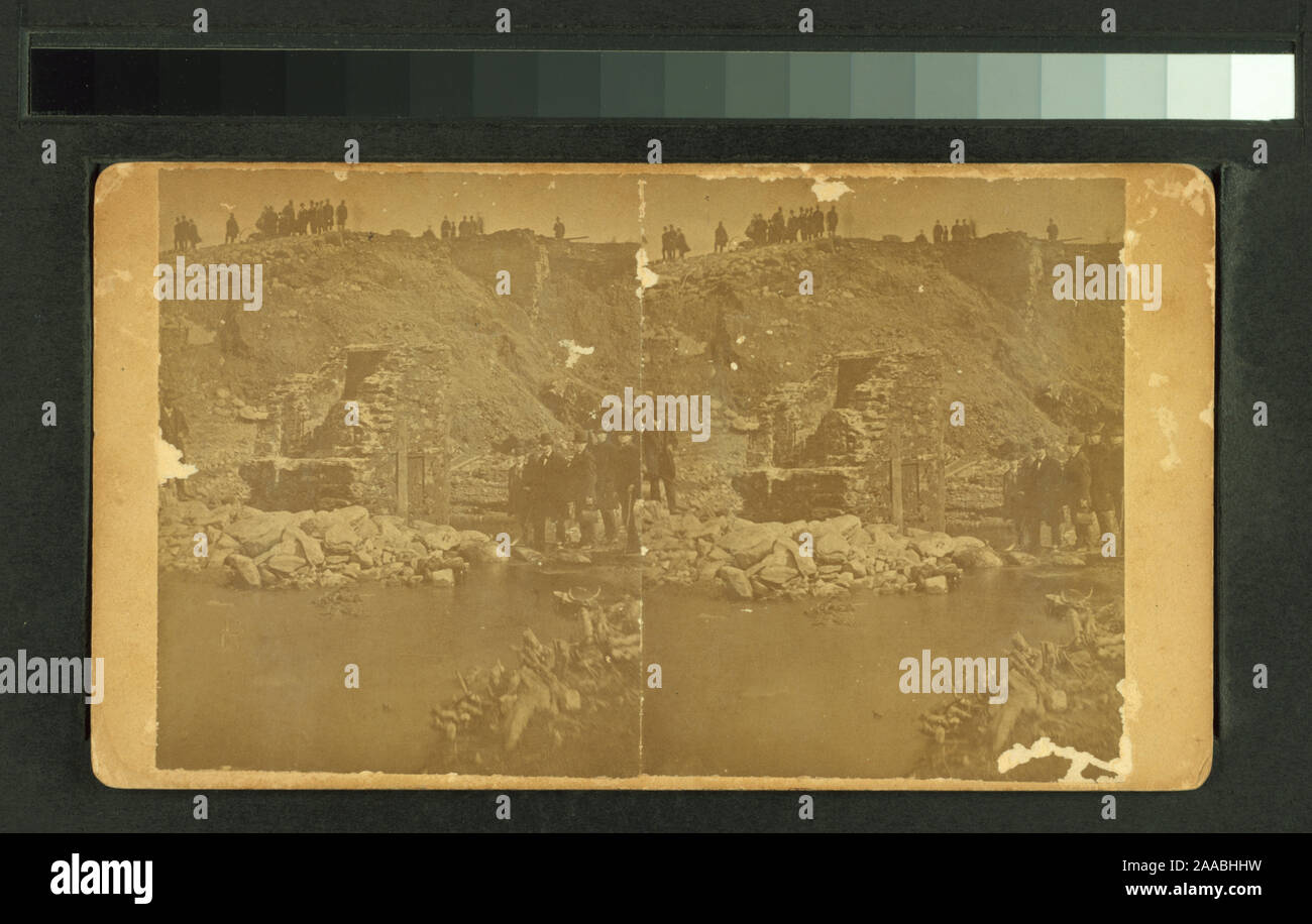 Damage to the Arch bridge caused during the flood at Worcester, March ...