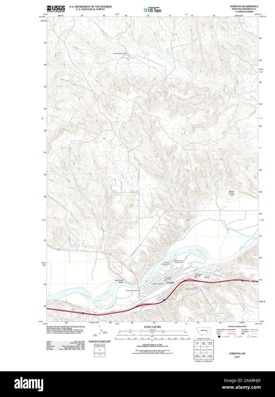 Map of forsyth montana hi-res stock photography and images - Alamy