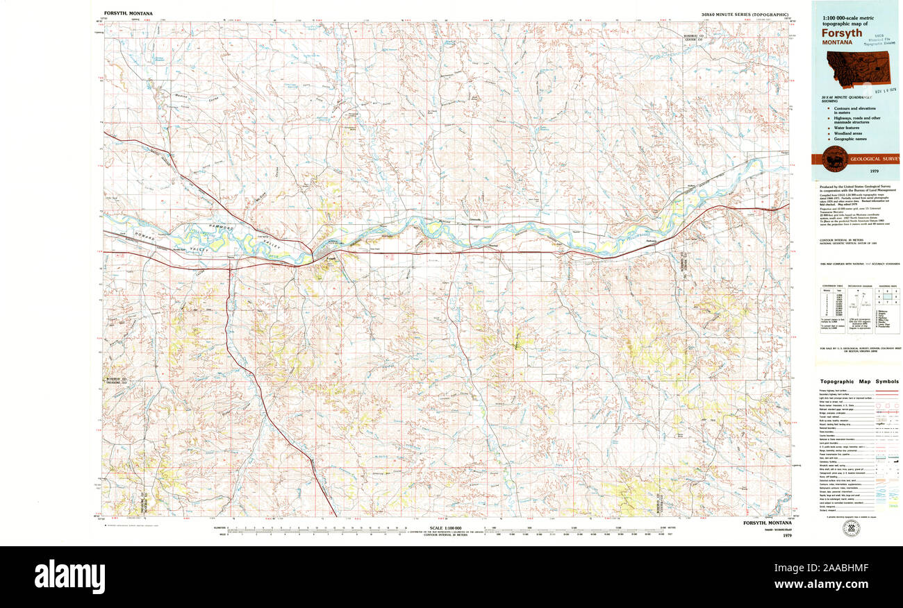 Map of forsyth montana hi-res stock photography and images - Alamy