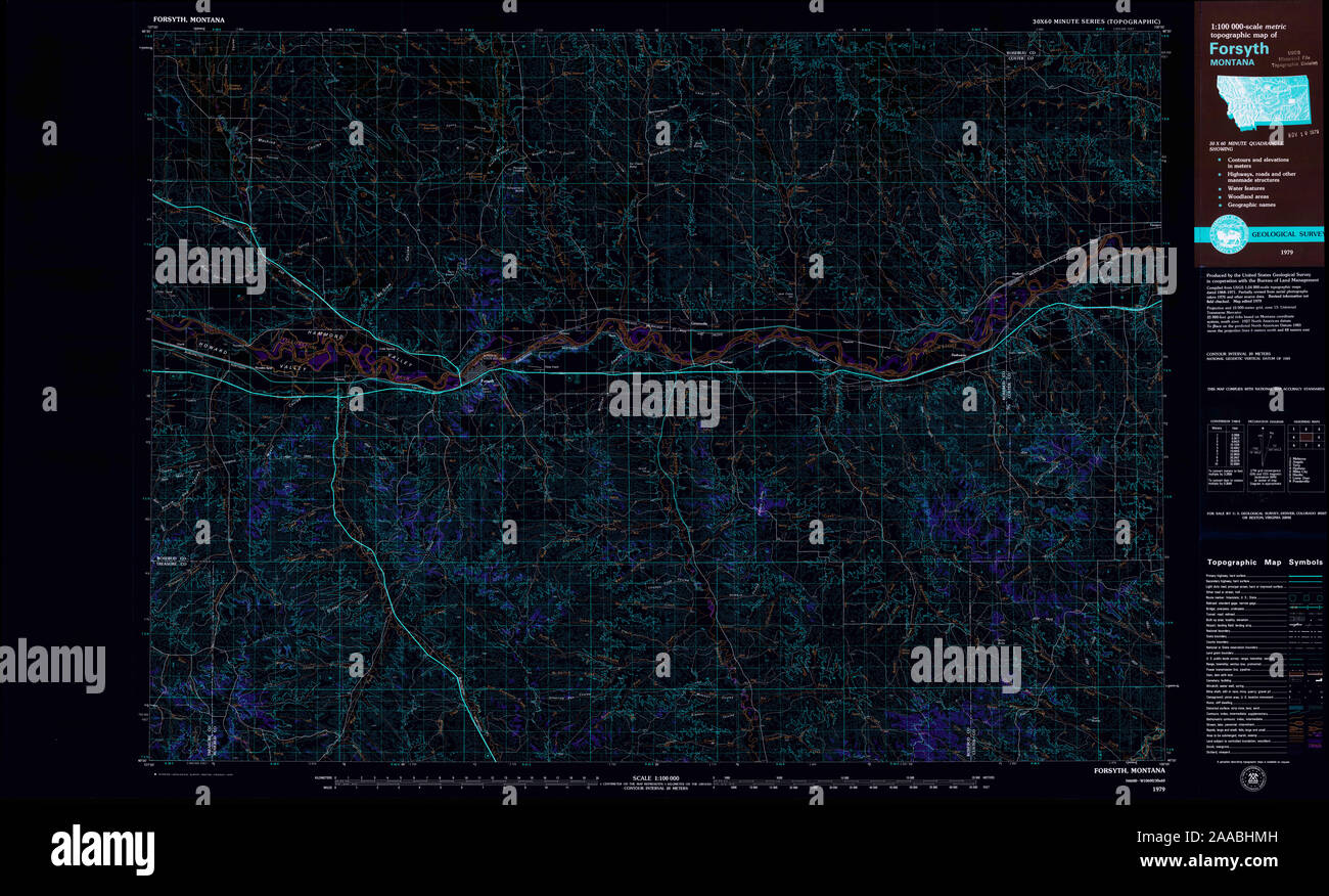 Map of forsyth montana hi-res stock photography and images - Alamy