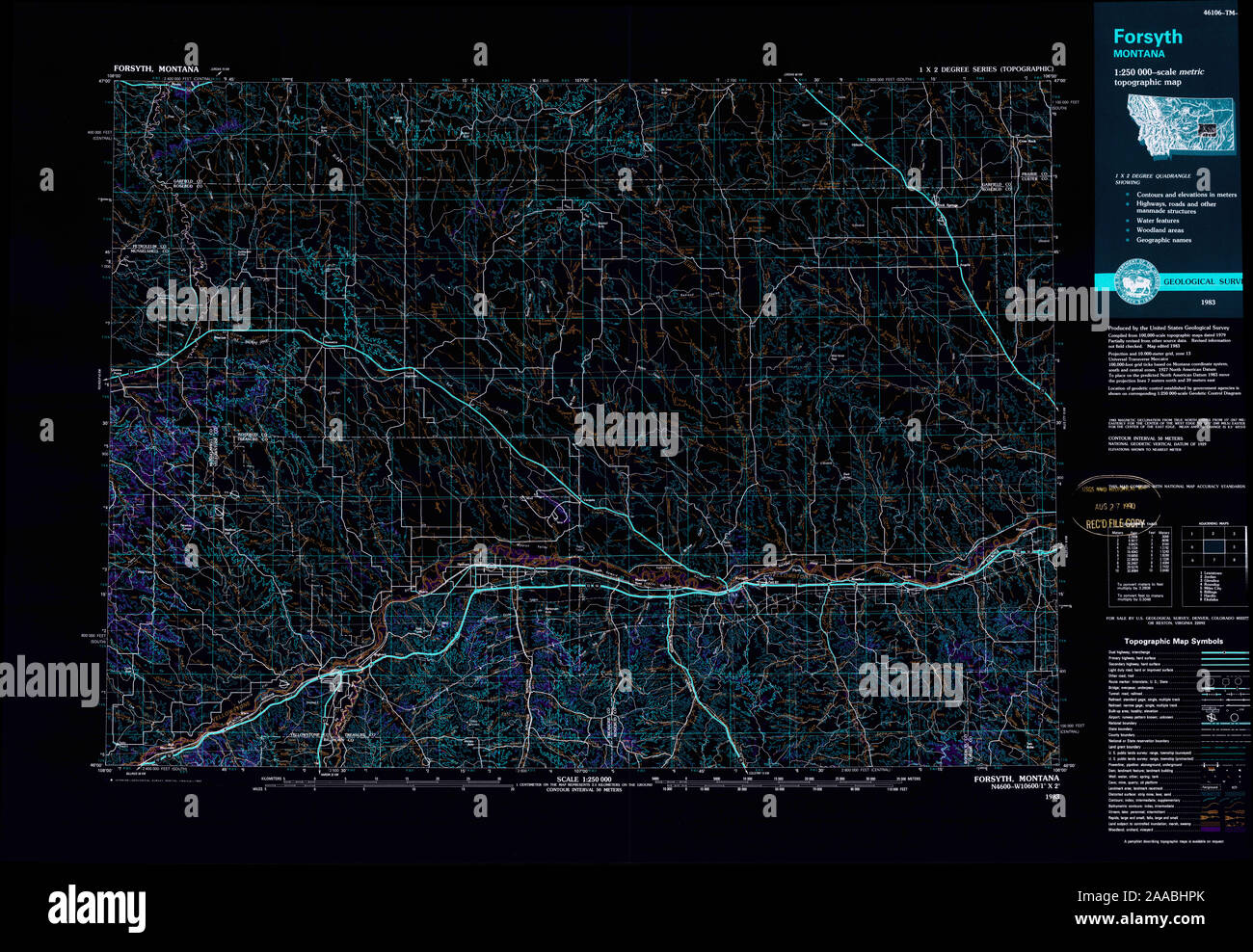 Map of forsyth montana hi-res stock photography and images - Alamy