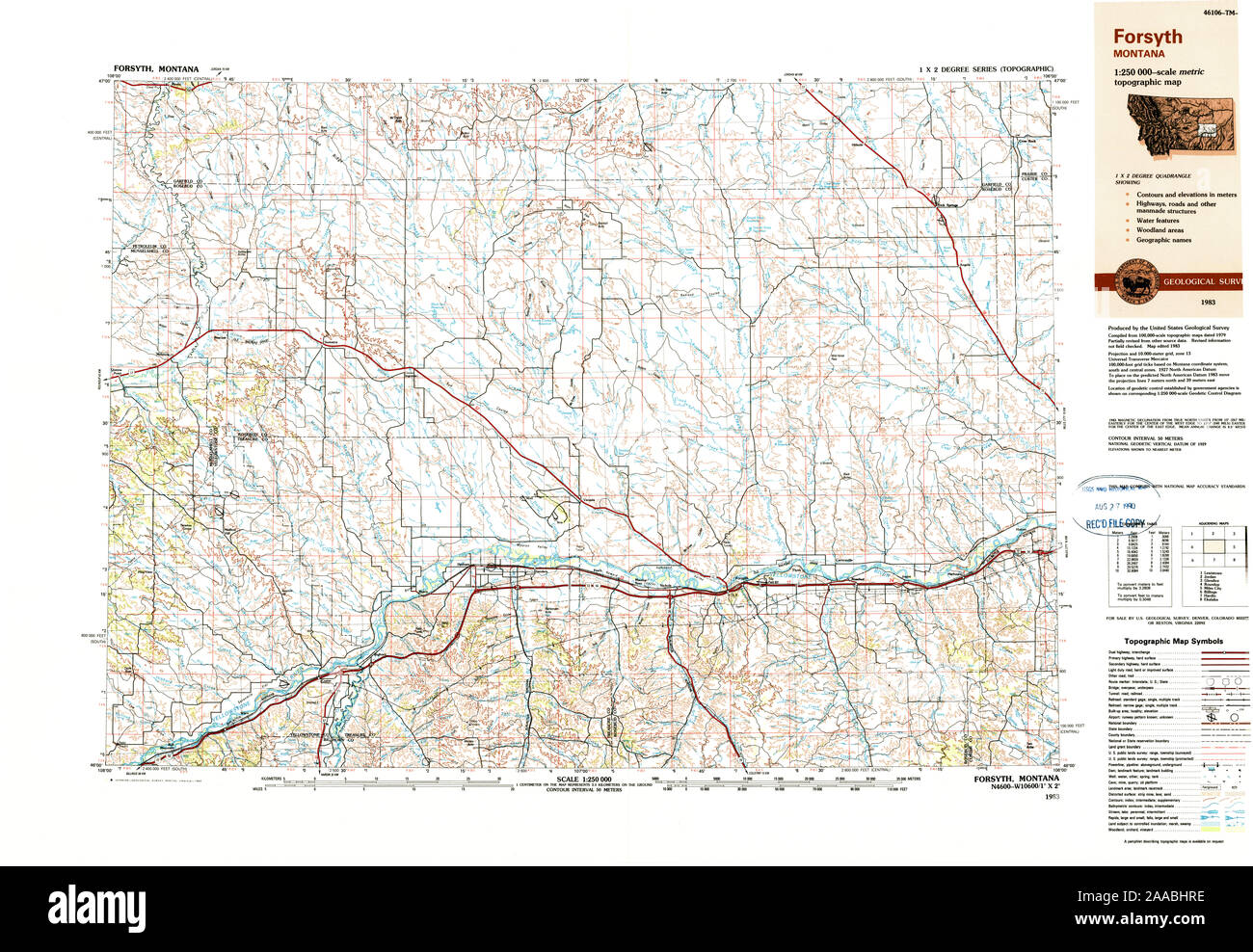 Forsyth montana map hi-res stock photography and images - Alamy
