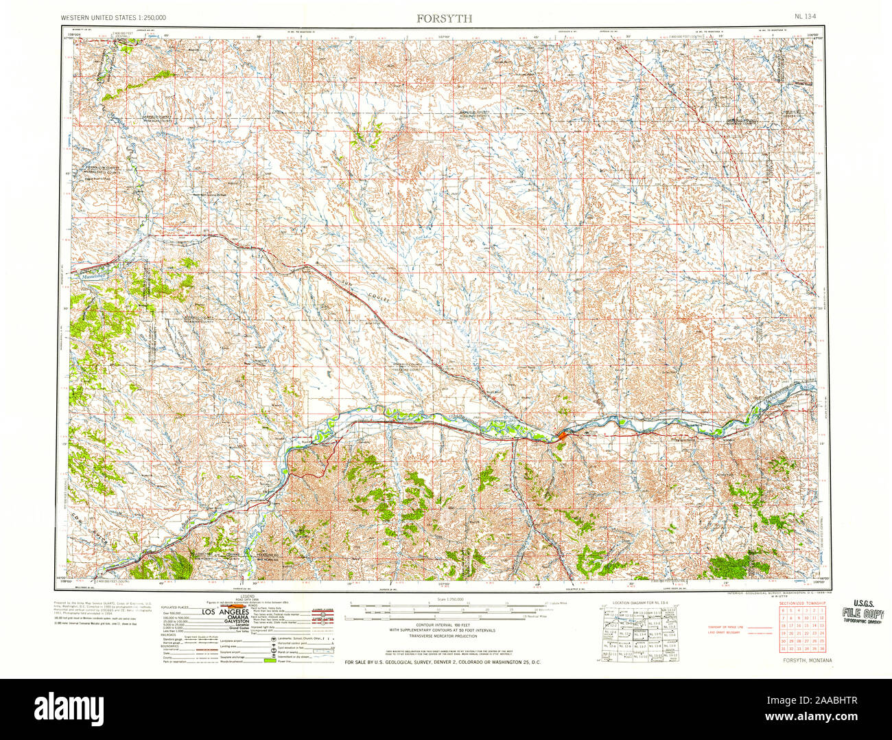 Map of forsyth montana hi-res stock photography and images - Alamy