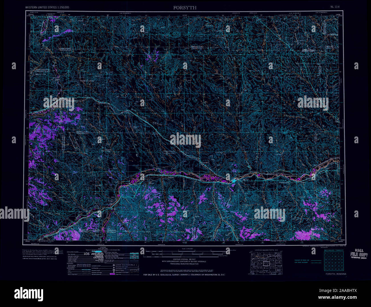 Map of forsyth montana hi-res stock photography and images - Alamy