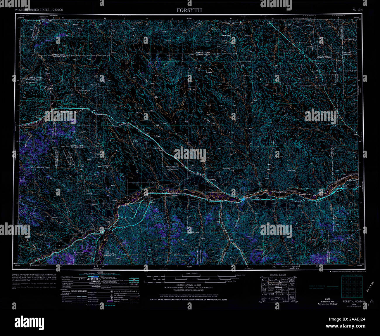 Map of forsyth montana hi-res stock photography and images - Alamy
