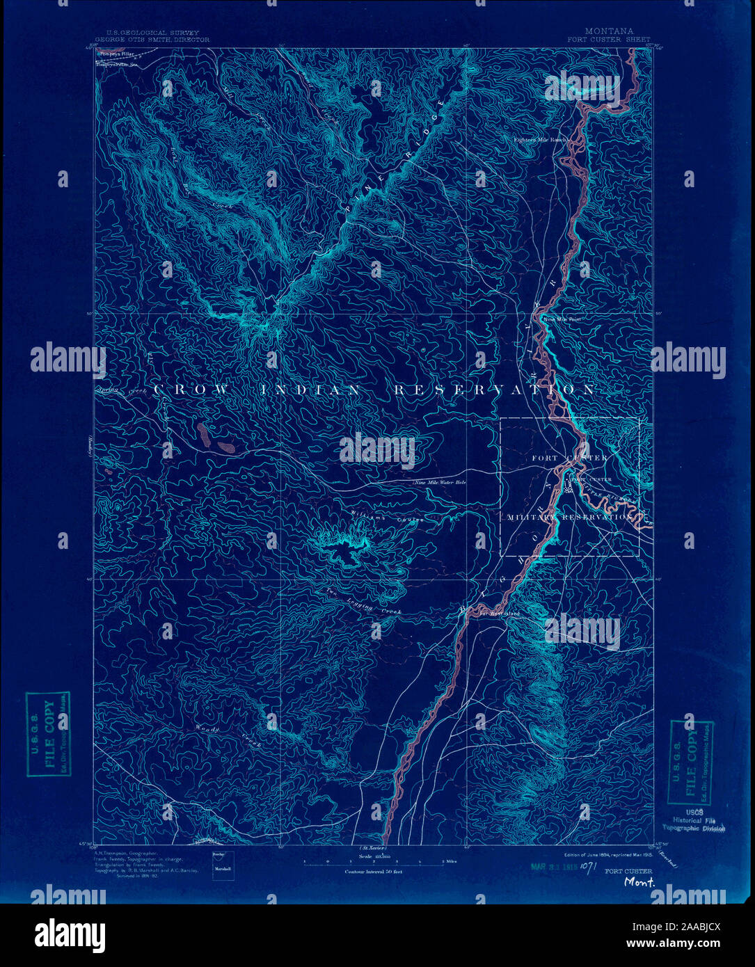 Custer montana map hi-res stock photography and images - Alamy