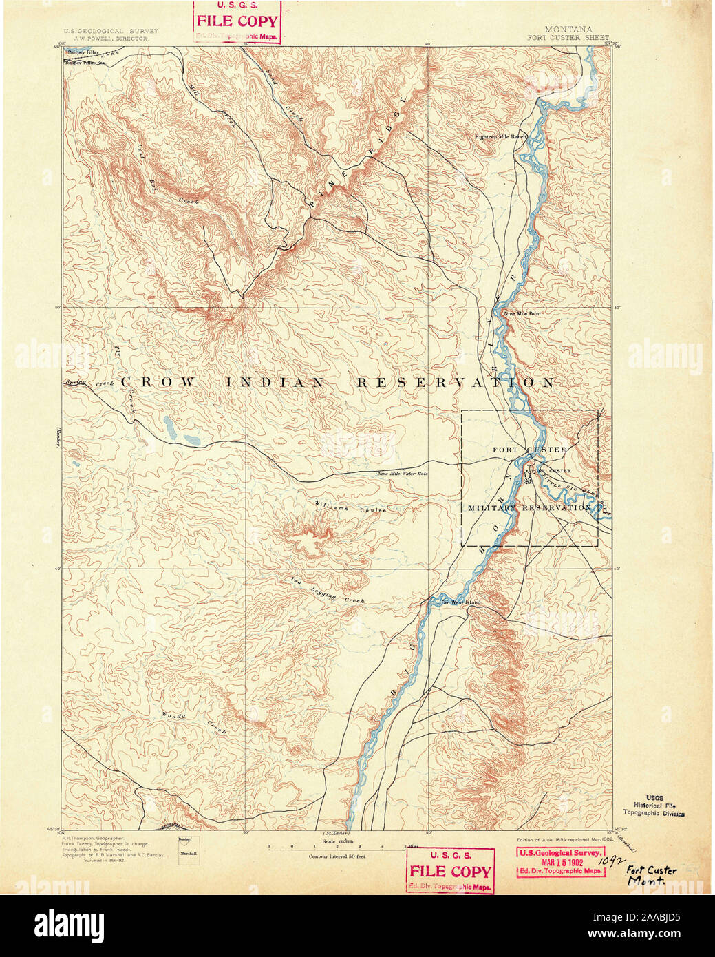 Custer montana map hi-res stock photography and images - Alamy