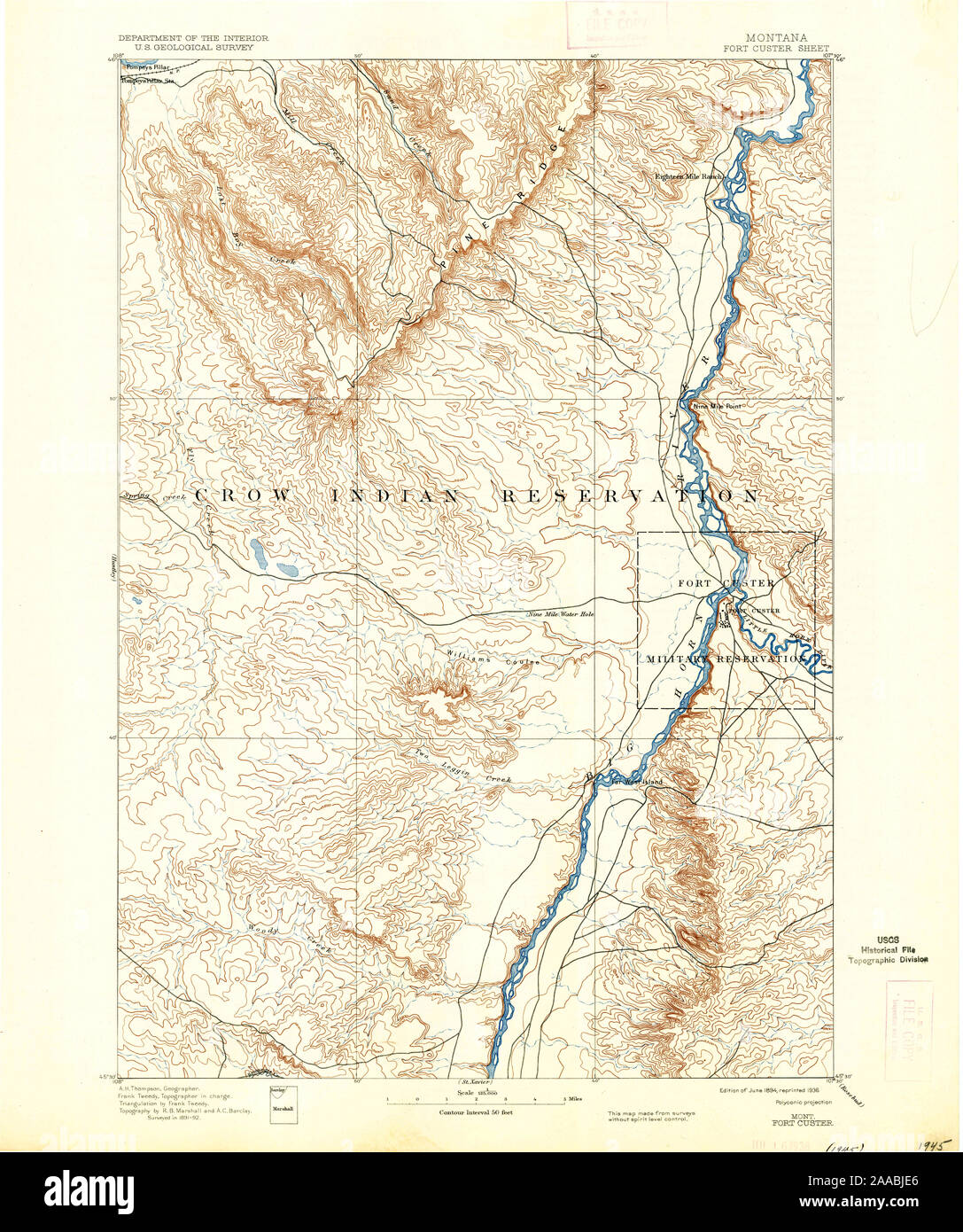 Custer montana map hi-res stock photography and images - Alamy