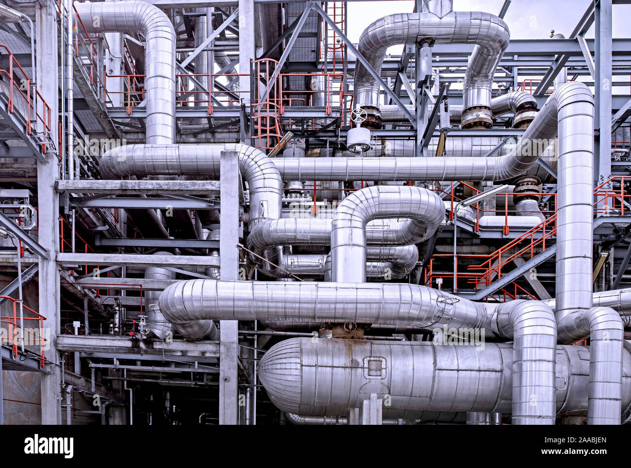 Oil and gas industrial refinery zone,Detail of equipment oil pipeline ...