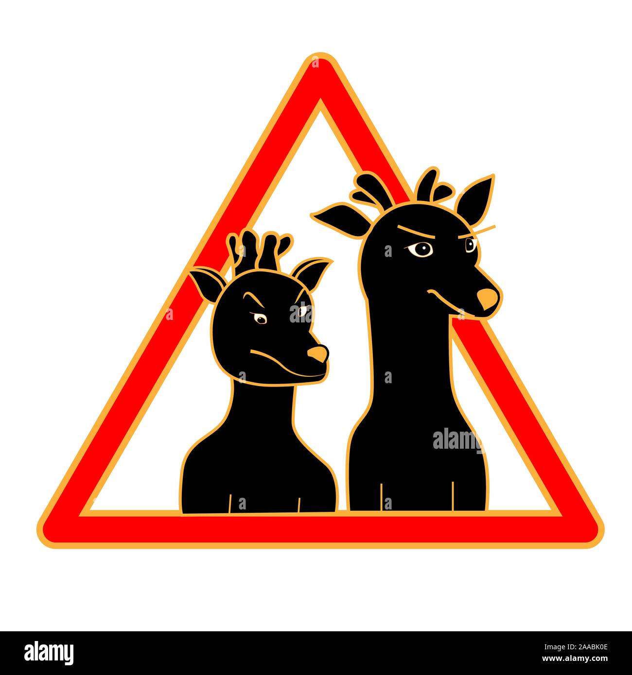 Beware wild animals sign Cut Out Stock Images & Pictures - Alamy